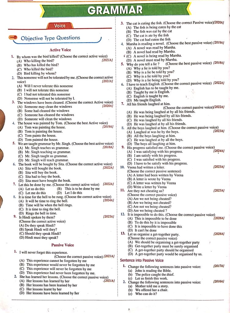 12th English Grammar VVI Objective Question Answer 2027 - Study Syllabus